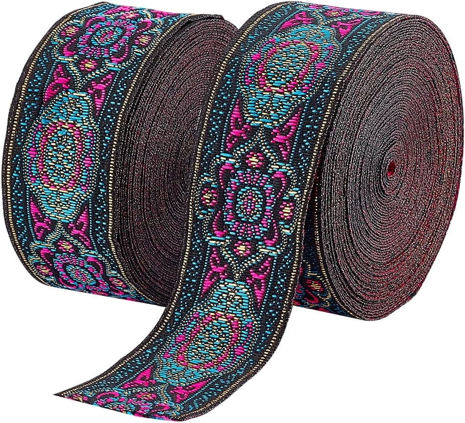 7.6Yards 1.3Inch Emobridered Woven Ribbon 7m Vintage Woven Trim ...