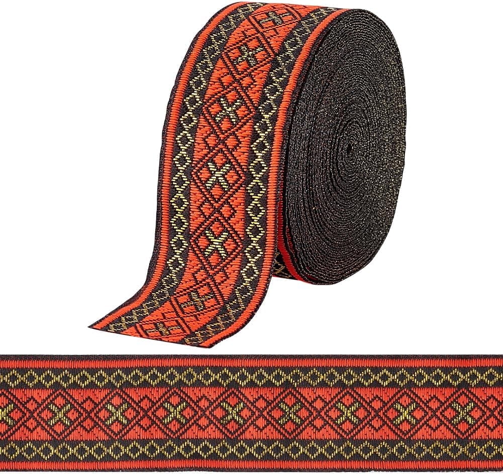 7.6Yards Jacquard Ribbon Geometric Woven Trim Ethnic Ribbon 1.3 Inch/ 3 ...