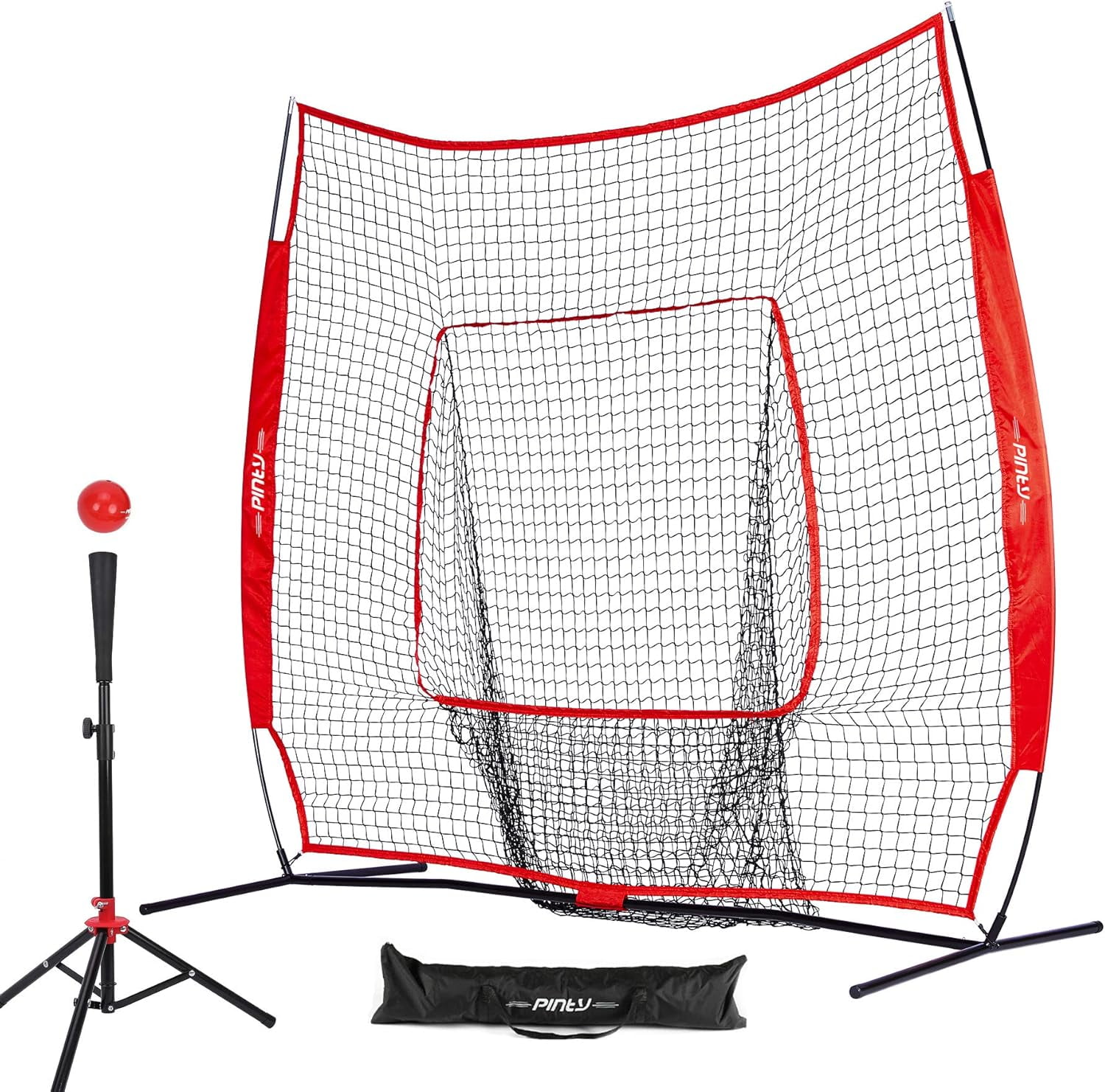 7×7 Baseball Net with Tee Kit, Portable Baseball Net for Hitting and ...