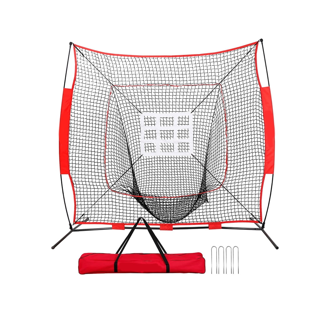 7"×7" Baseball Softball Practice Net, Baseball Catching Net with Strike ...