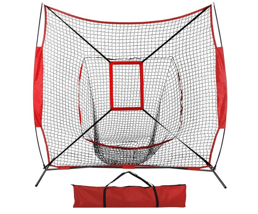 7'×7' Baseball Softball Practice Net w/Strike Zone Hitting Batting ...