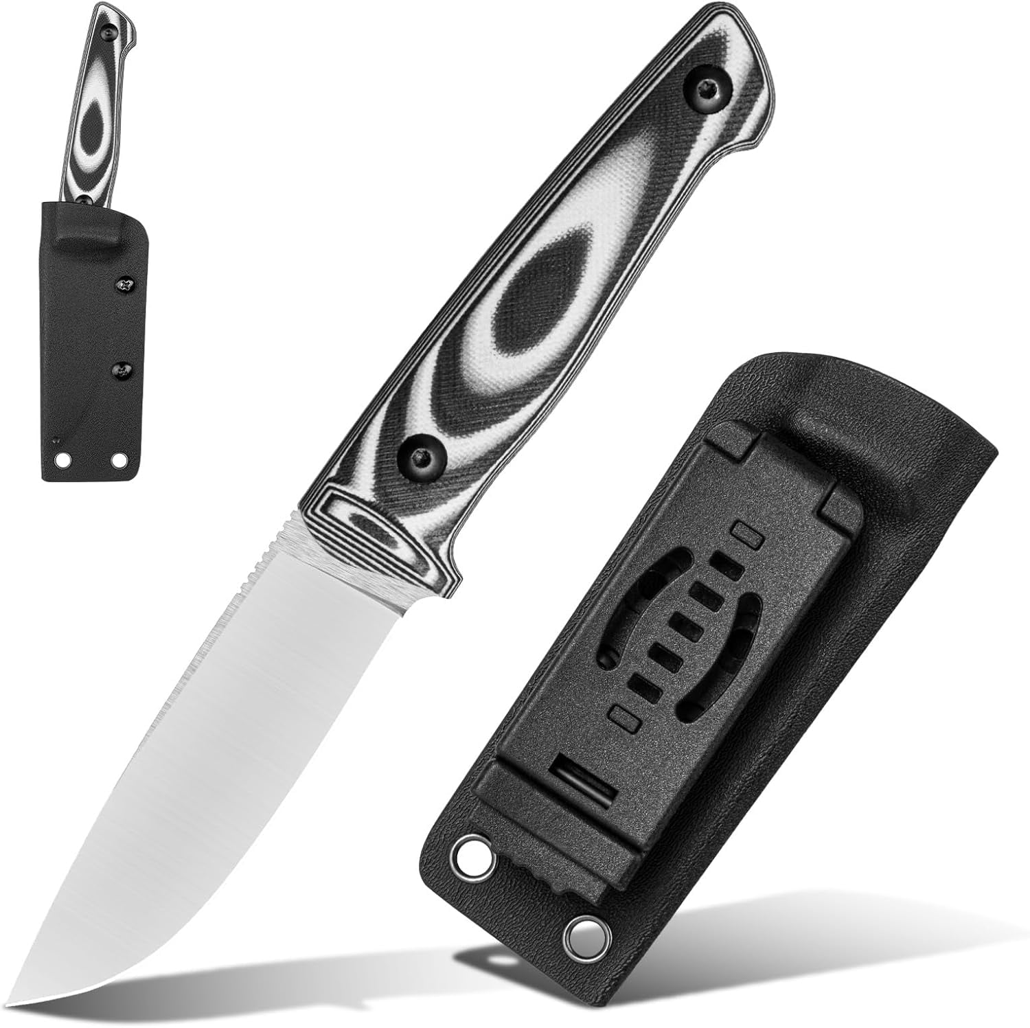 7.7 Ih Full Tang Knife,Fixed Blade Knife with Kydex Sheath, EDC Fixed ...