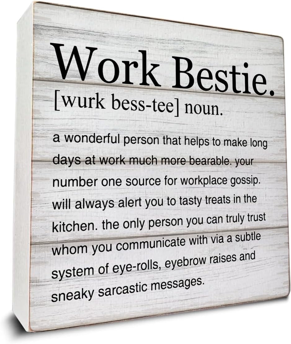 7"×7" Work Bestie Gift for Coworkers Colleague Work Bestie Definition ...