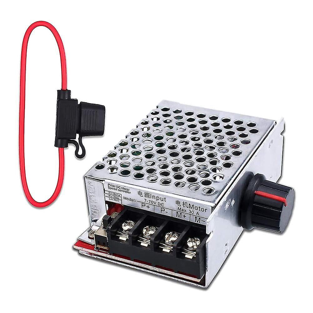 7-70V 30A PWM DC Motor Speed Controller Switch Control 12V 24V 36V 48V with 30 Amp Fuse ...