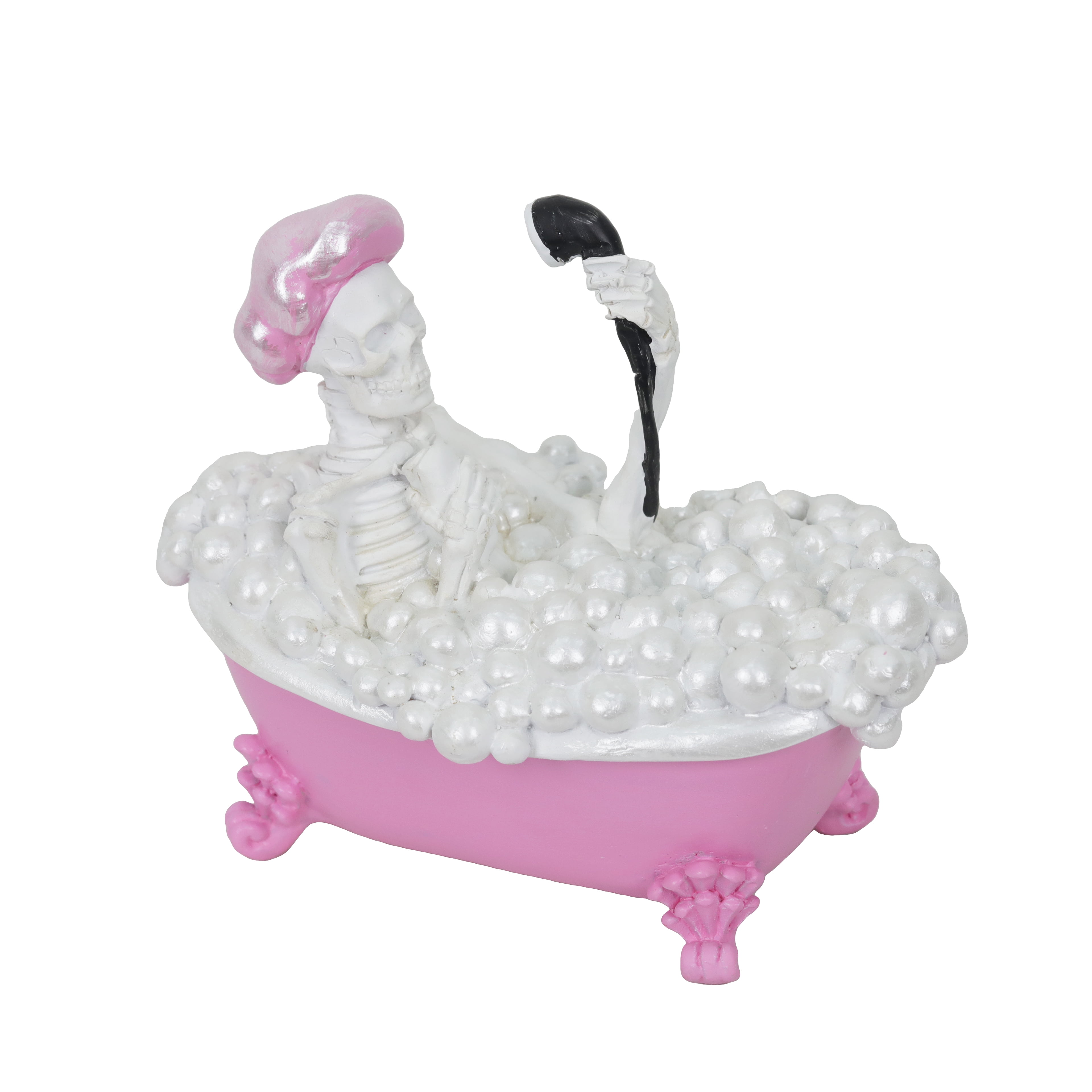 7.75" Pink & White Bathing Skeleton Tabletop Décor by Ashland ...