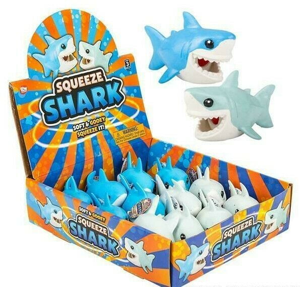 7.75" SQUEEZE AND STRETCH SHARK Soft & Gooey - 1 Random Color Per Order ...