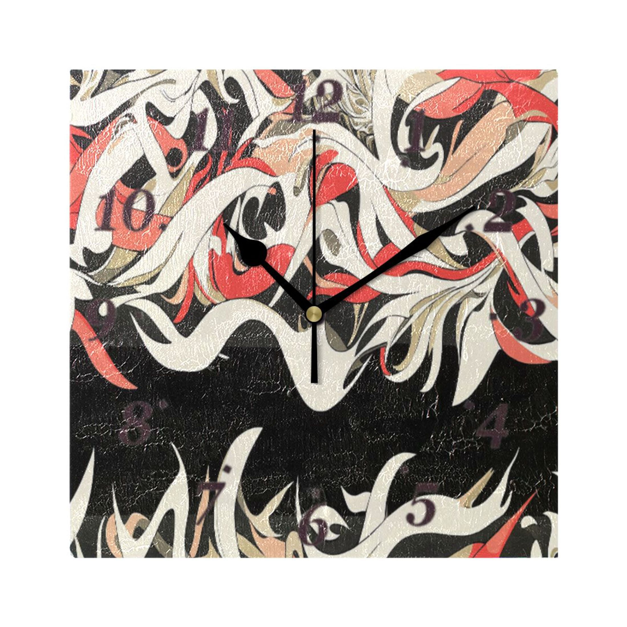 Abstract Ribbon Pattern Wall Clock Square Clock Decoration Creative ...