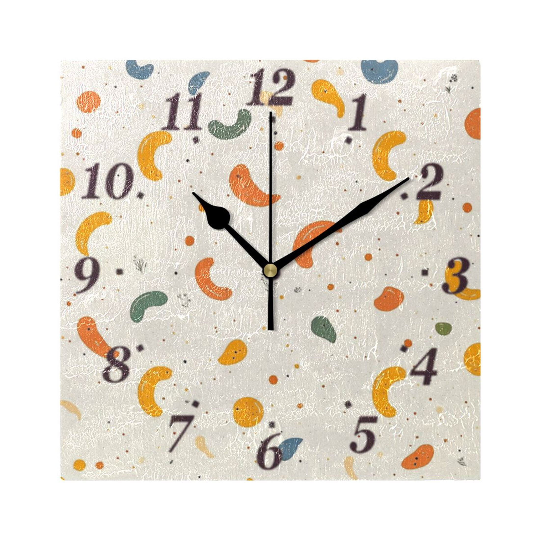 7.78in Irregular Polka Dot Pattern Square Wall and Table Clock Dual Use ...