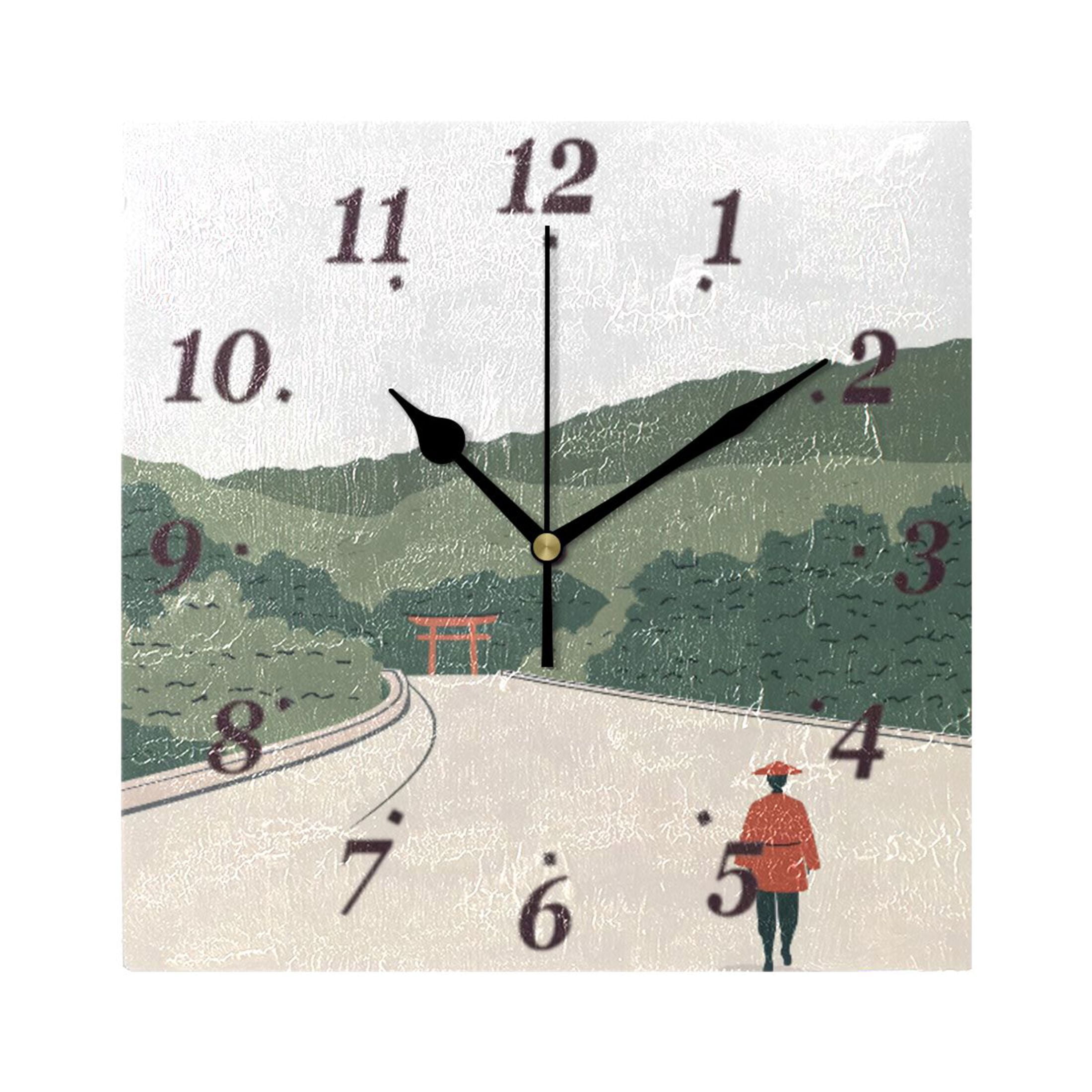 Japanese Samurai Wall Clock Square Clock Decoration Creative Clock Dual ...
