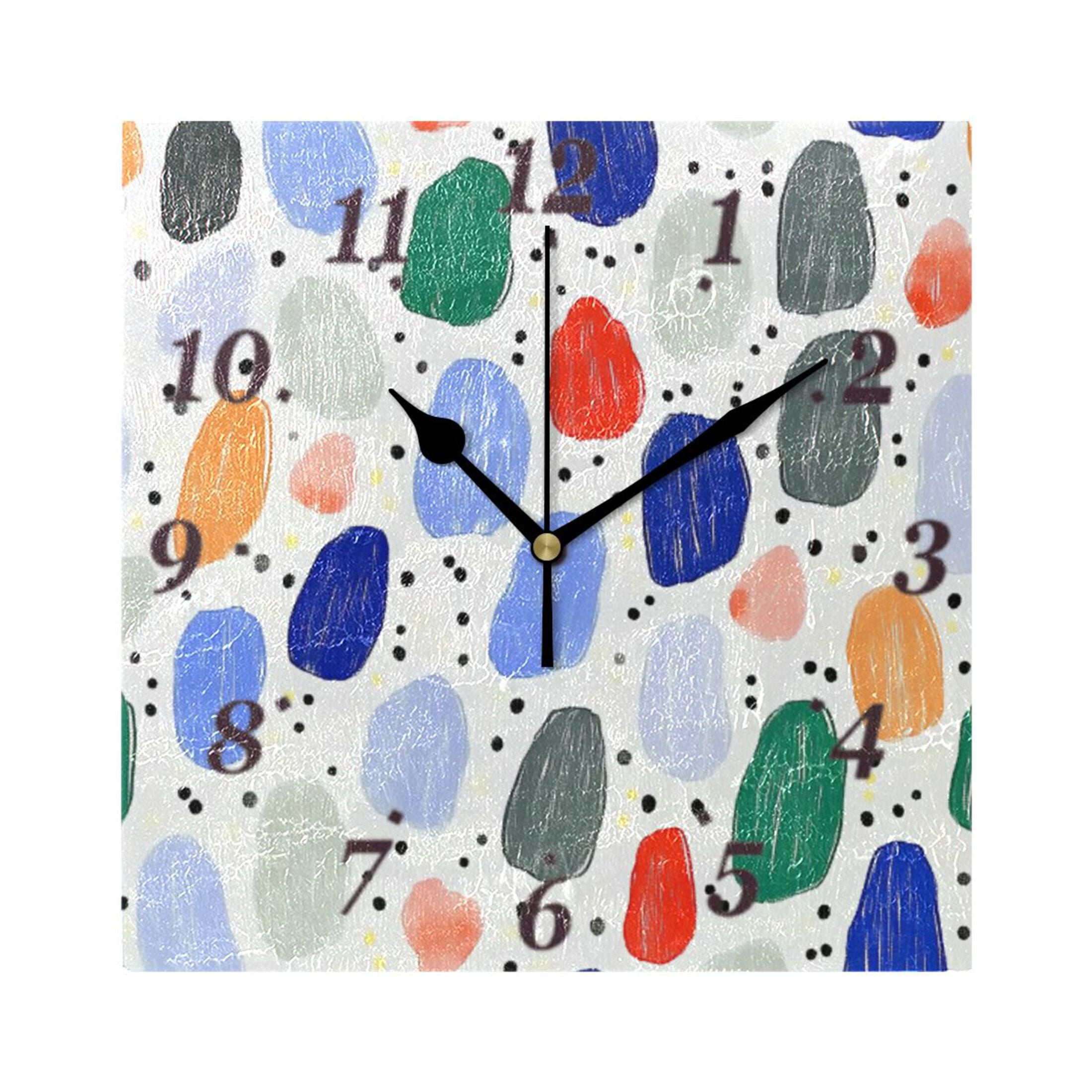 Modern Style Hand Drawn Wall Clock Square Clock Decoration Creative ...