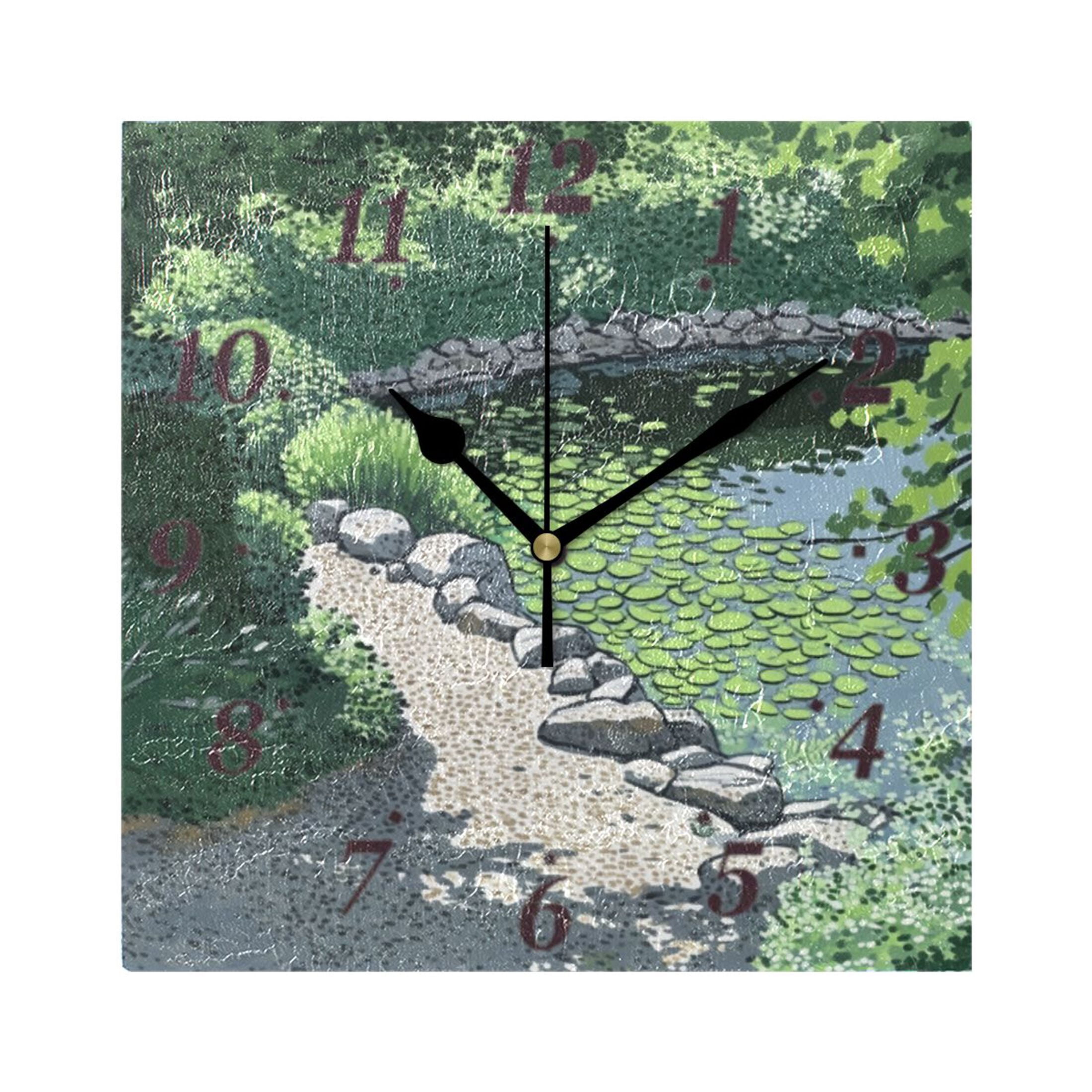 7.78in Pond Square Wall and Table Clock Dual Use Vintage Design in ...