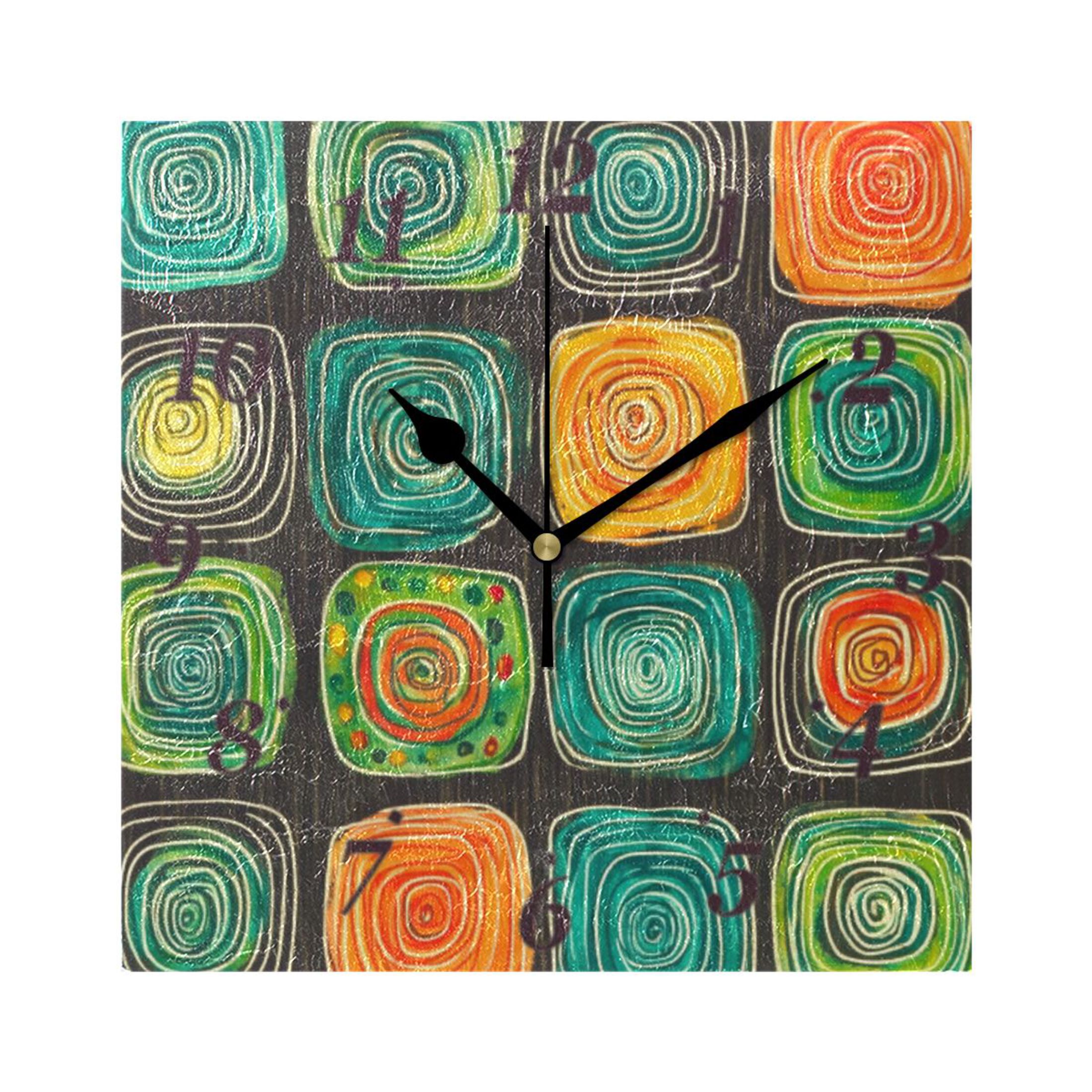 7.78in Seamless Grid Texture Square Wall and Table Clock Dual Use ...