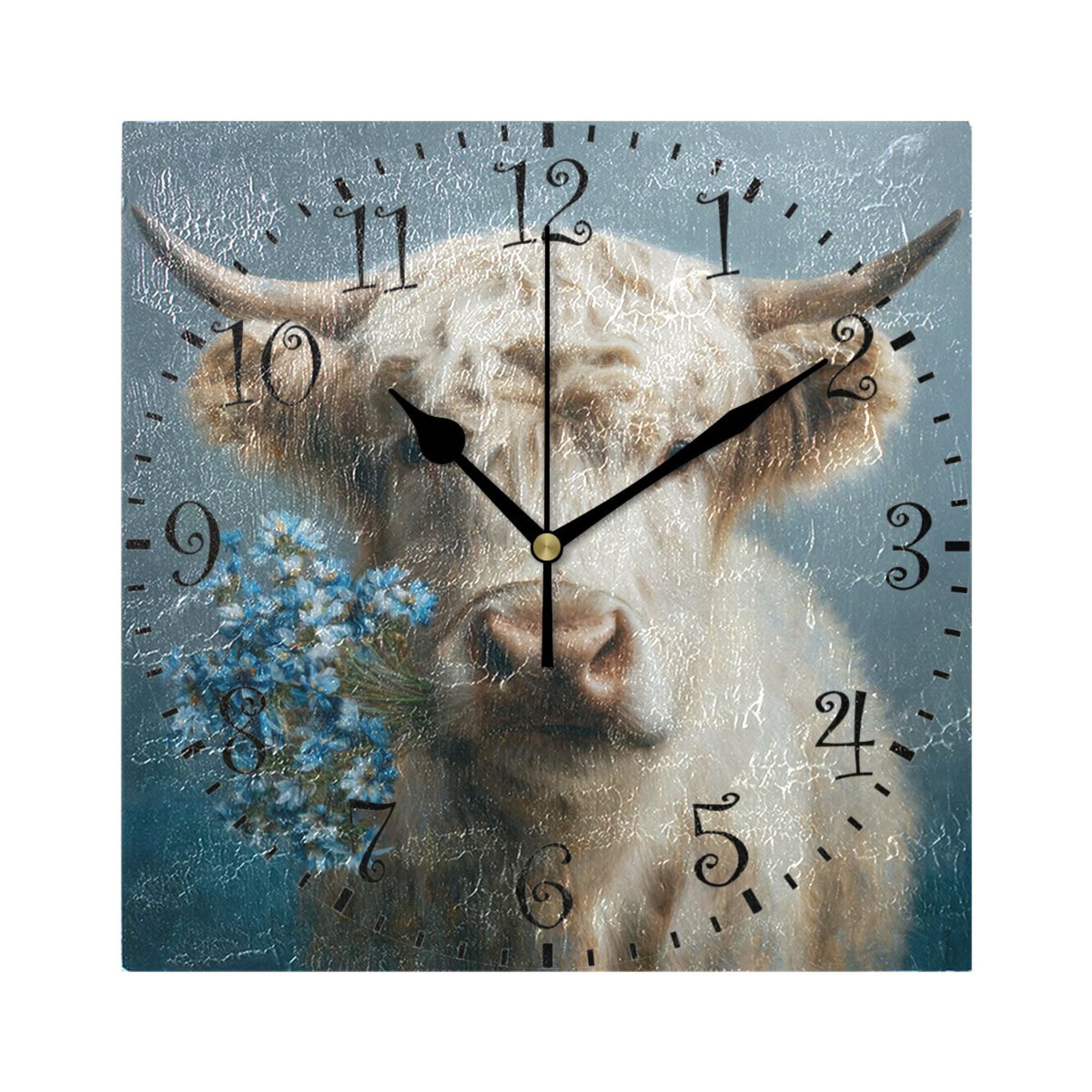 7.78in Square Artistic Wall Clock Dual-Purpose Tabletop & Hanging Decor ...