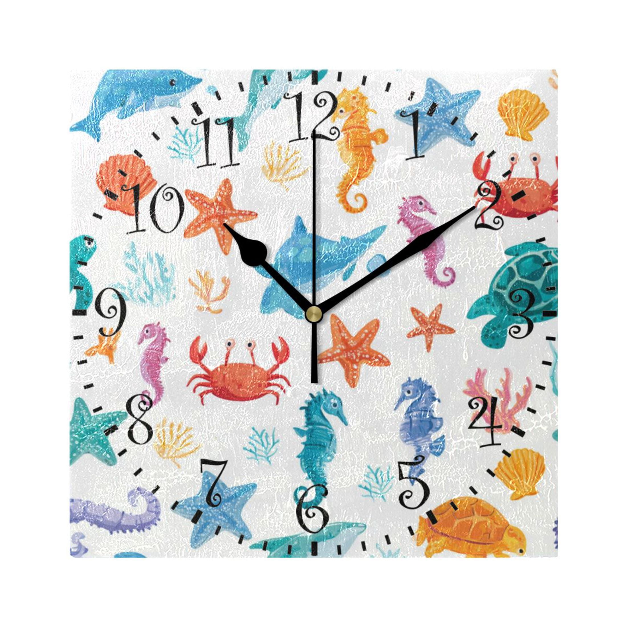 7.78in Square Artistic Wall Clock Dual-Purpose Tabletop & Hanging Decor ...