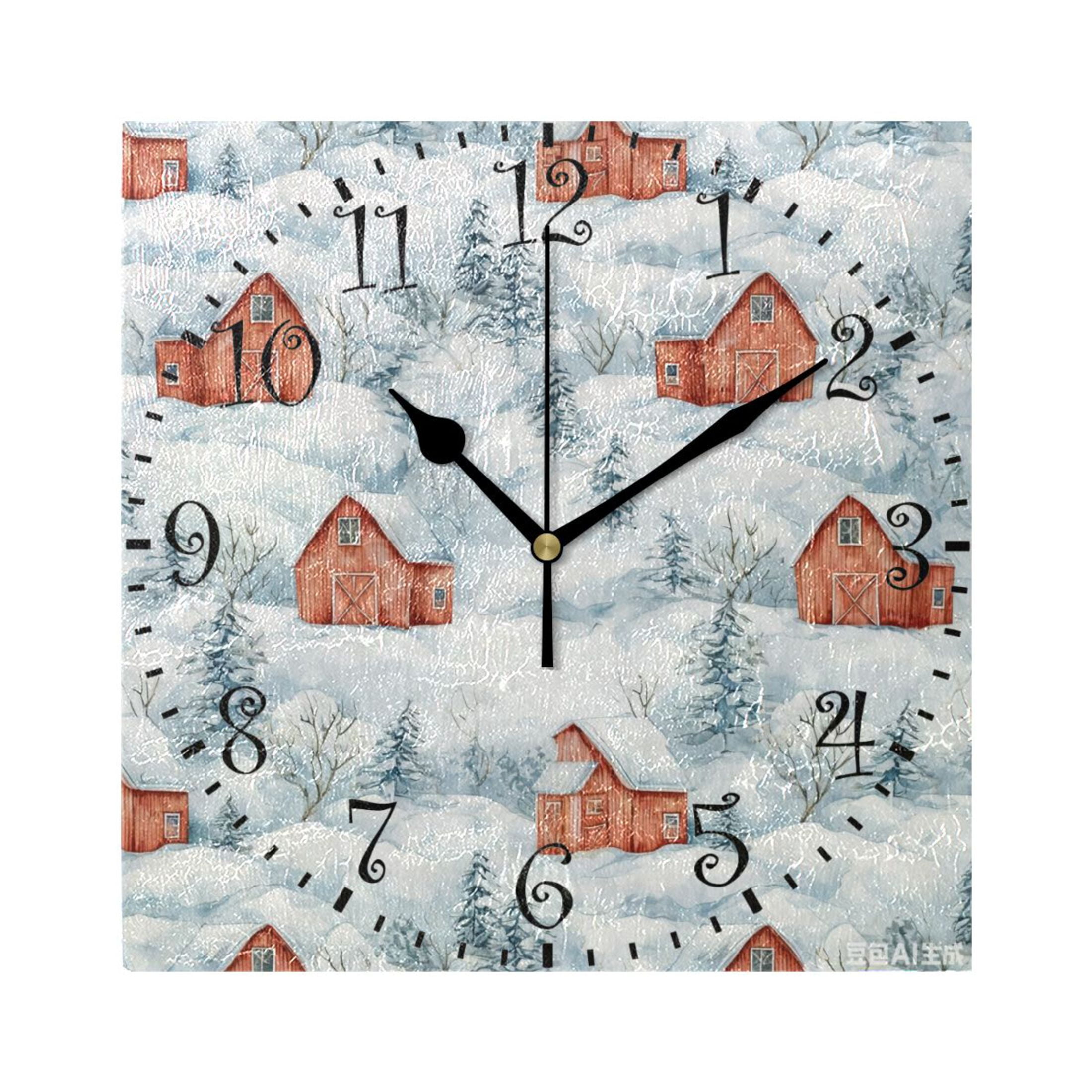 7.78in Square Artistic Wall Clock Dual-Purpose Tabletop & Hanging Decor ...