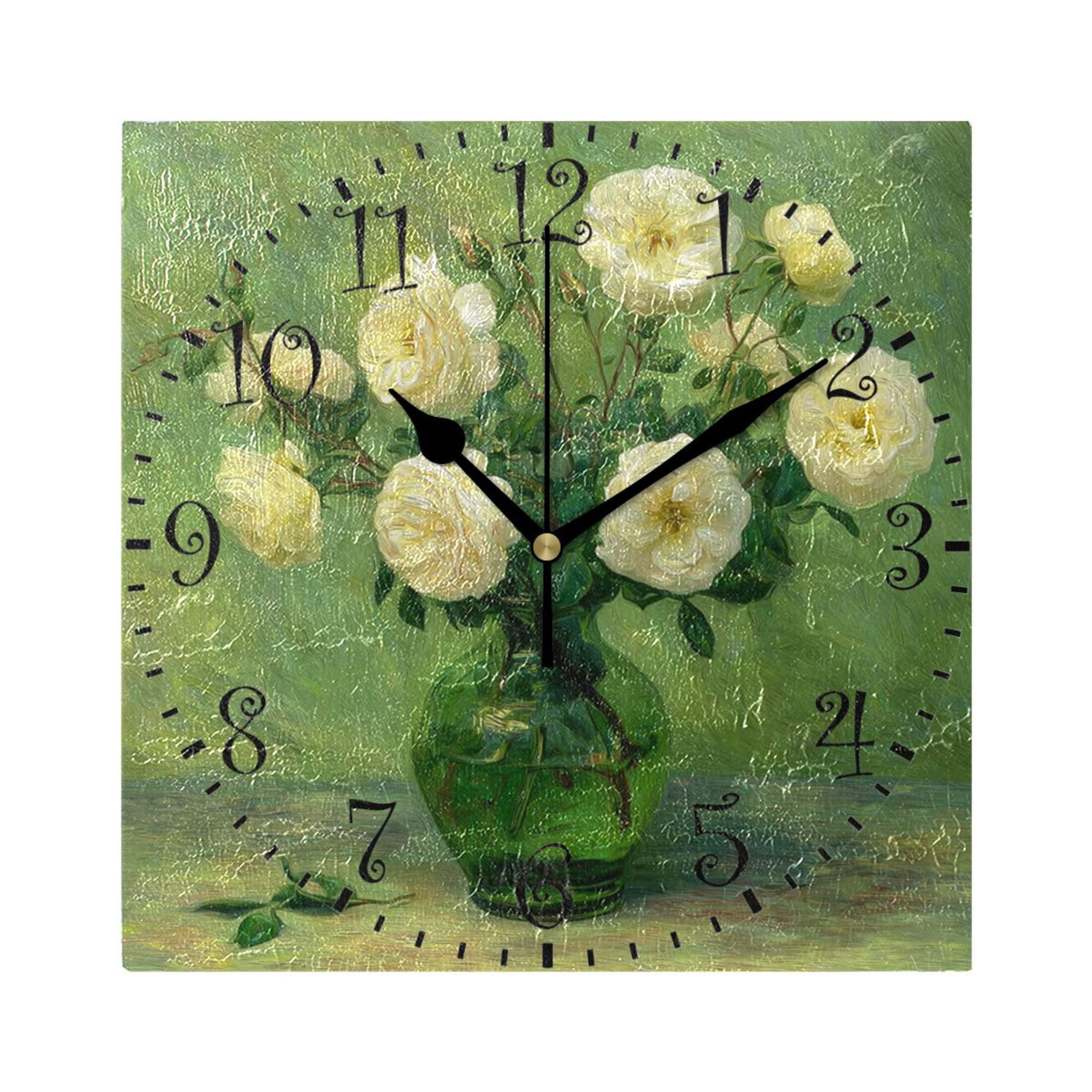 7.78in Square Artistic Wall Clock Dual-Purpose Tabletop & Hanging Decor ...