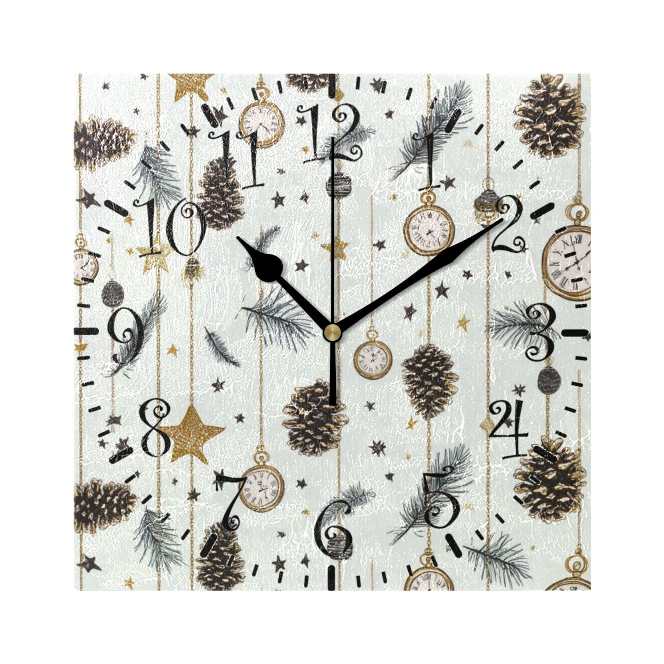 7.78in Square Artistic Wall Clock Dual-Purpose Tabletop & Hanging Decor ...