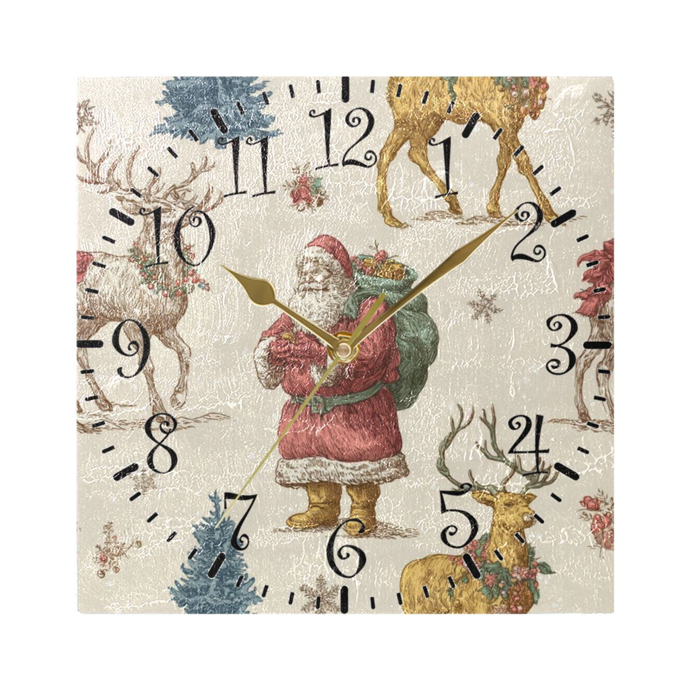 7.78in Square Artistic Wall Clock Dual-Purpose Tabletop & Hanging Decor ...