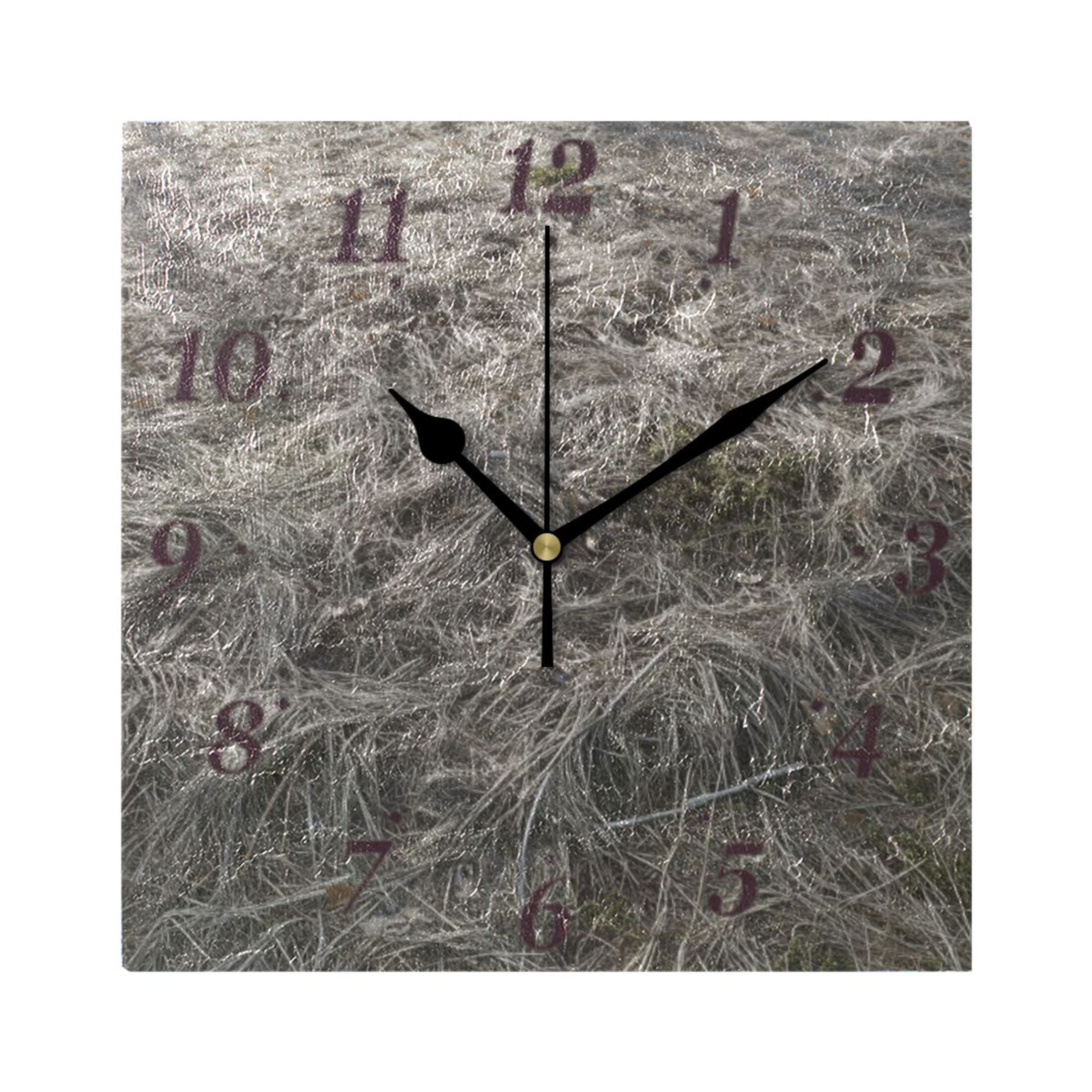 Weeds Wall Clock Square Clock Decoration Creative Clock Dual Use Black ...