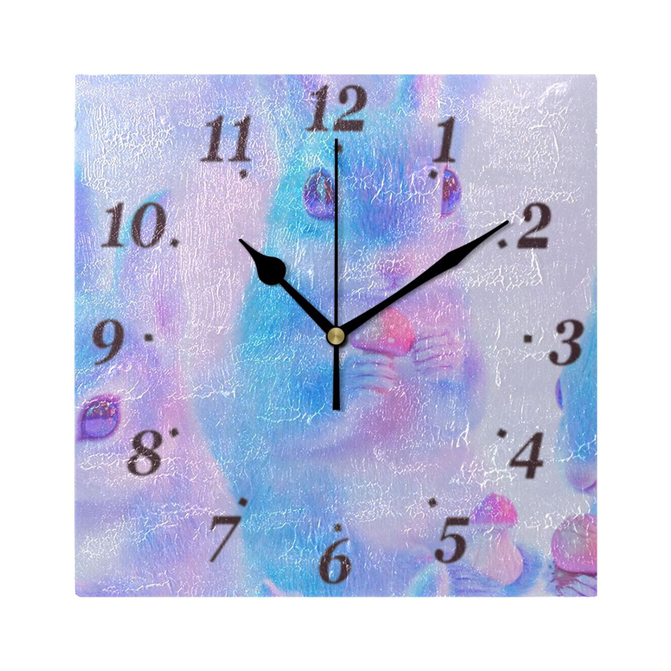7.78in Whimsical Rabbits Square Wall and Table Clock Dual Use Vintage ...