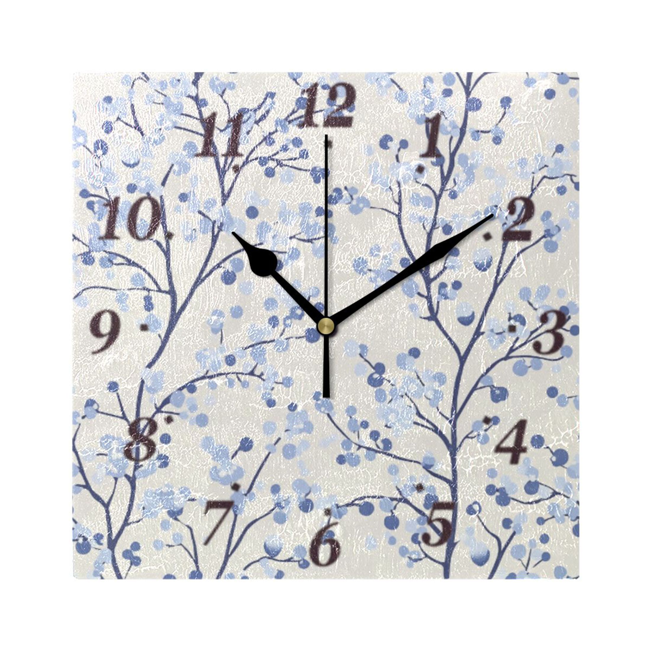 7.78in Winter Minimalist Trees Square Wall and Table Clock Dual Use ...