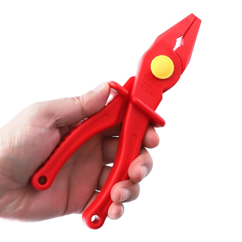 7.7Inch Vde Insulated Plier Multi-Functional Flat Nose Plastic Plier ...