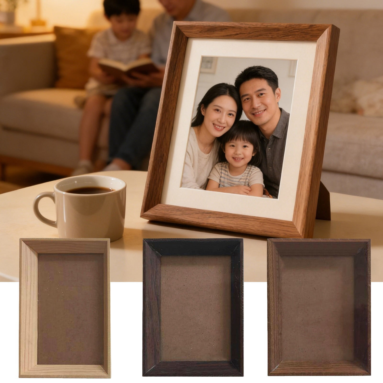 7.7x9.7 Wood Picture Frame Set of 3, Rustic Wall or Tabletop Photo ...