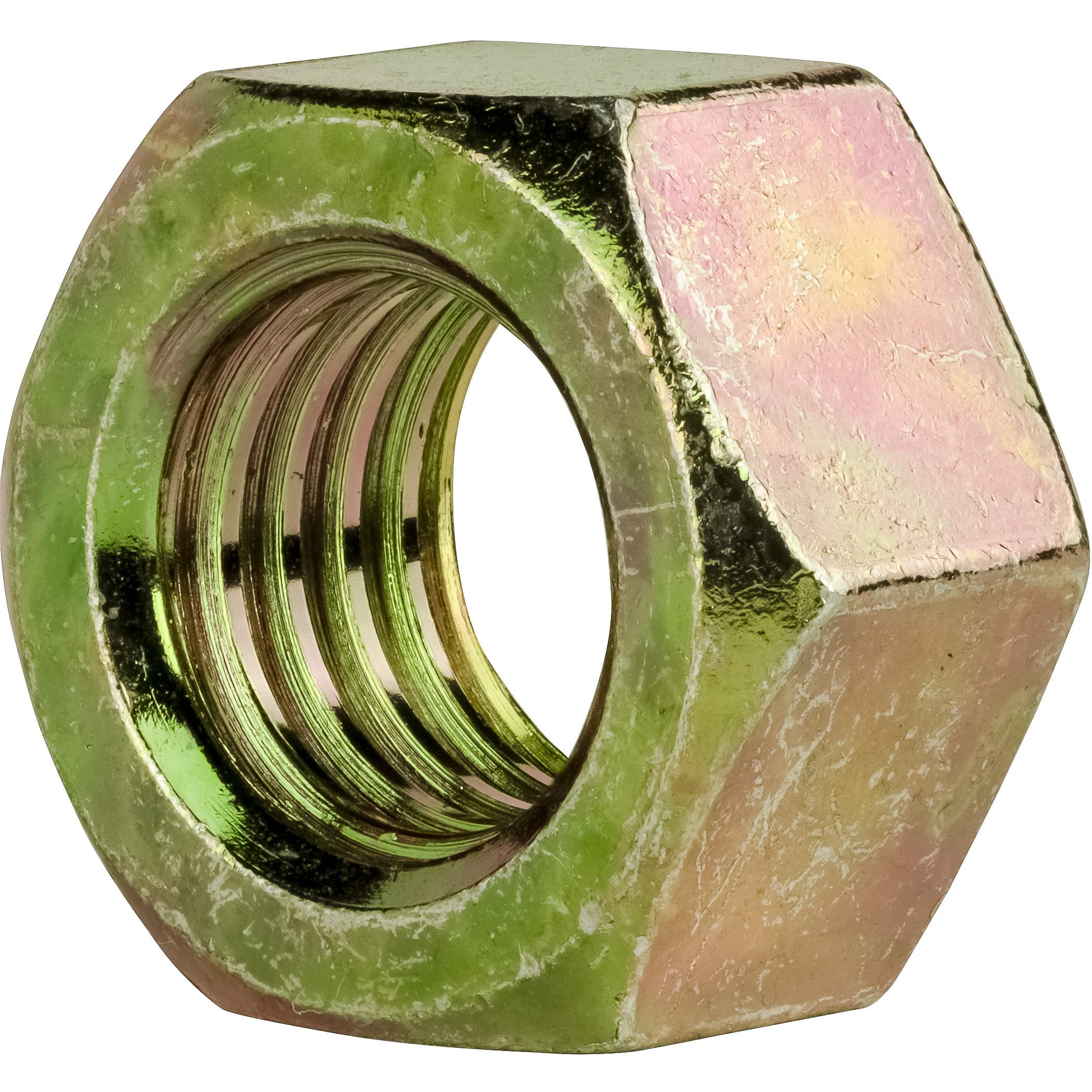 7/8"-14 Grade 8 Finished Hex Nuts, Electro Zinc Plated Steel, Yellow ...