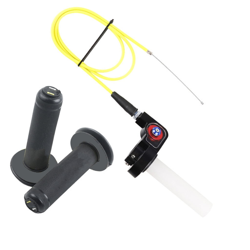 7/8" 22mm Motorcycle Grips With Throttle Clamp Twist Cable Throttle ...