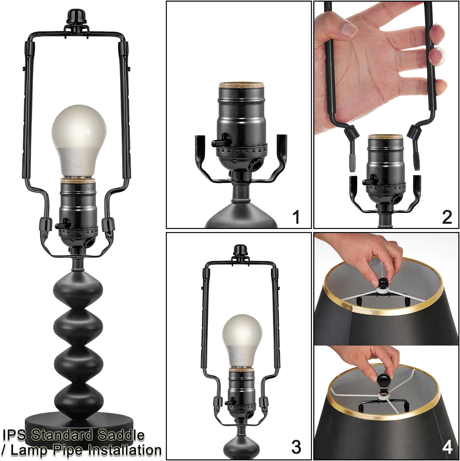 7 8 9 10 inch Lamp Shade Harp Holder,Adjustable Lamp Harp Kit,Fit Both ...