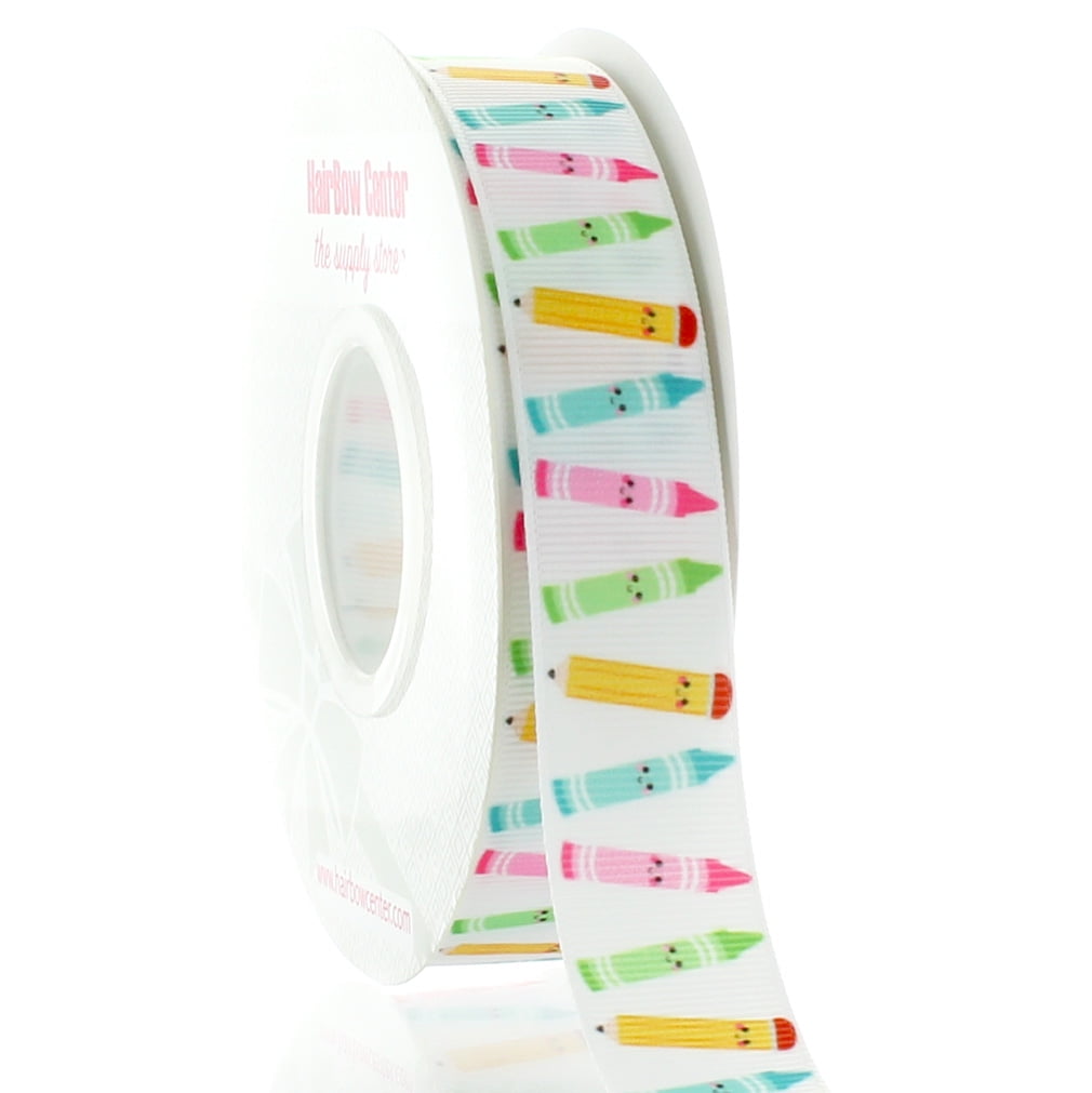 7/8" Back 2 School Crayons Grosgrain Ribbon 100 Yard - Walmart.com