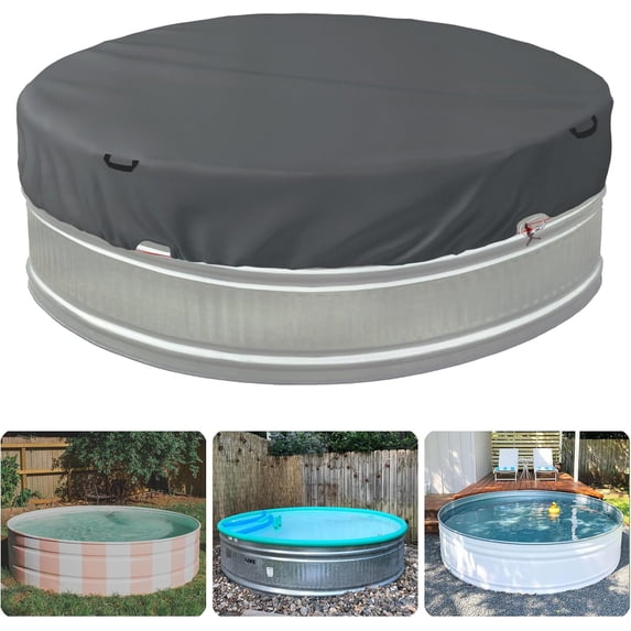 7-8 Ft Steel Round Stock Tank Pool Cover,Upgraded with Wire Rope ...