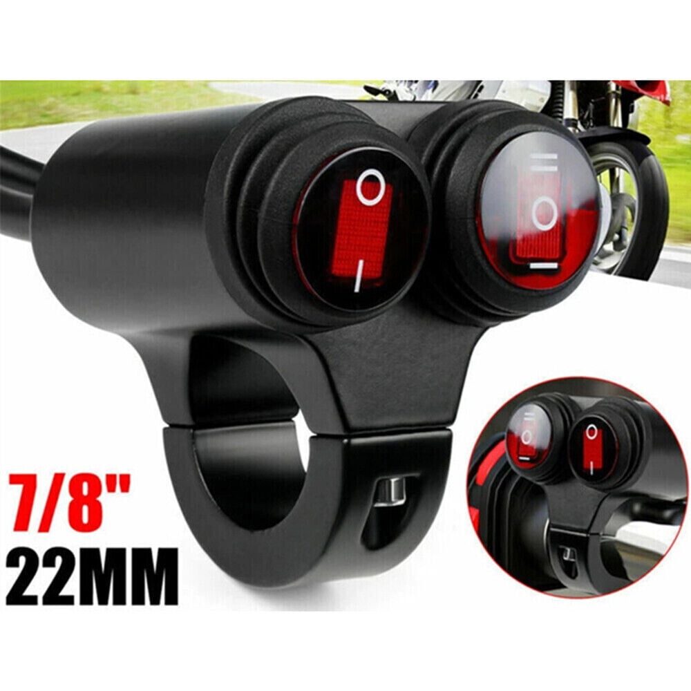 7/8" Handlebar Headlight Fog Spot Light Dual ON OFF Switch Waterproof ...