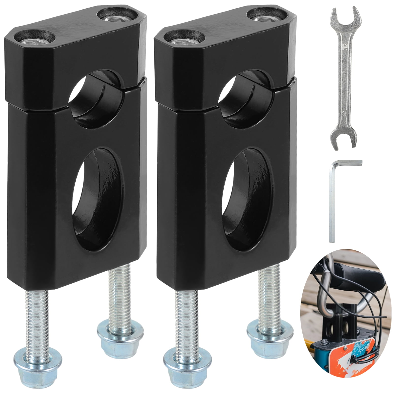 7/8" Handlebar Risers, Dual-Hole Motorcycle Handlebar Adapters ...