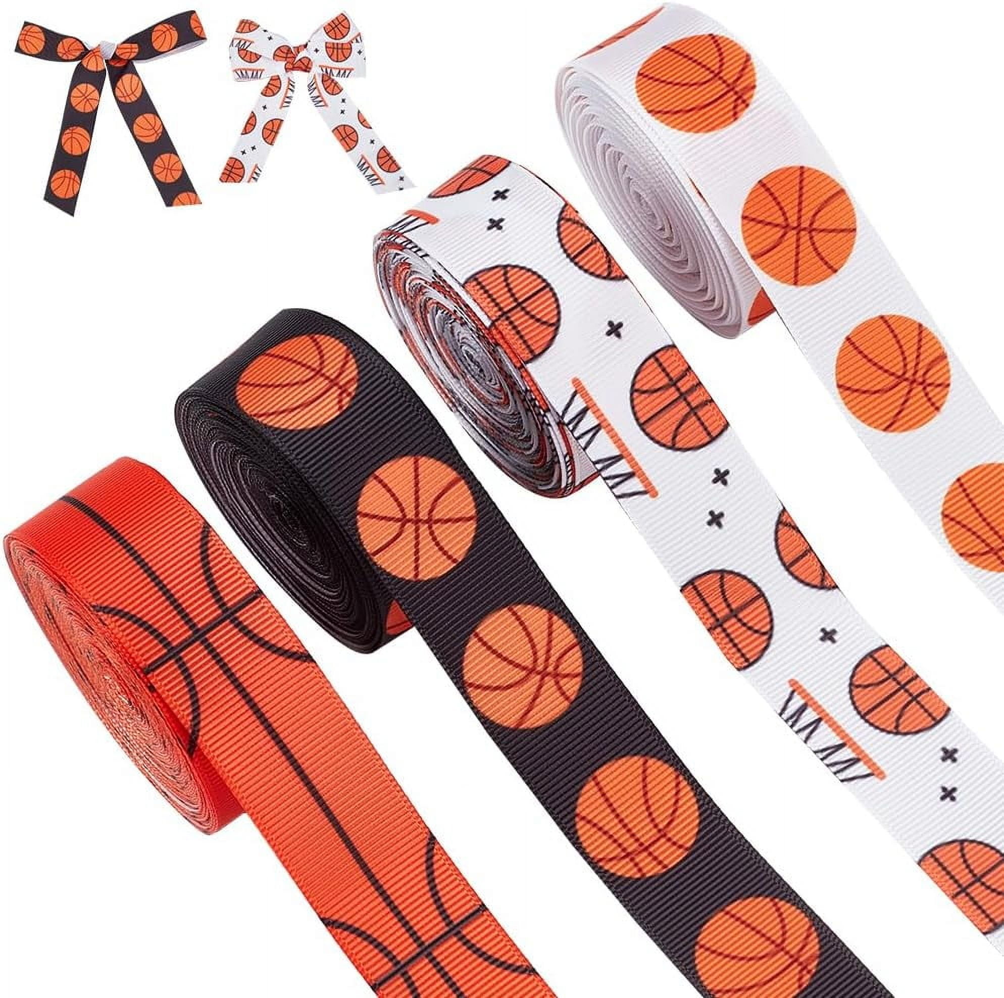7/8 Inch Basketball Ribbons 4 Styles Grosgrain Ribbon Sports Ball ...