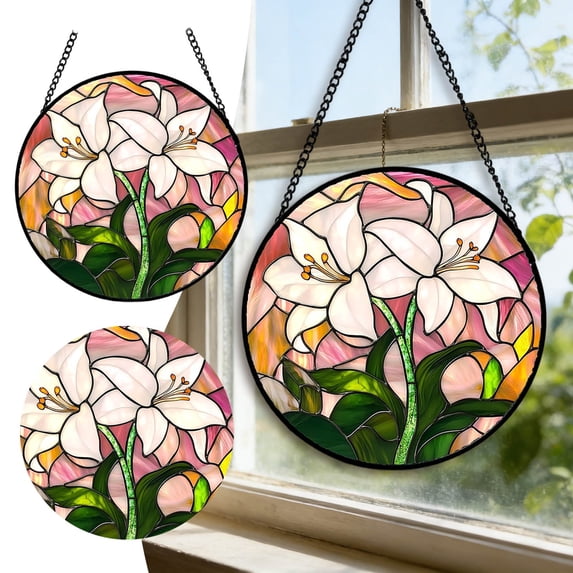 7.8 Inch Stained Glass Suncatcher for Windows, Handcrafted Sun Catcher ...