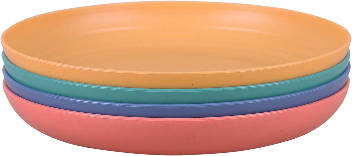 7.8 Inches Unbreakable Wheat Straw Plates - Reusable Plate Dinner Set ...