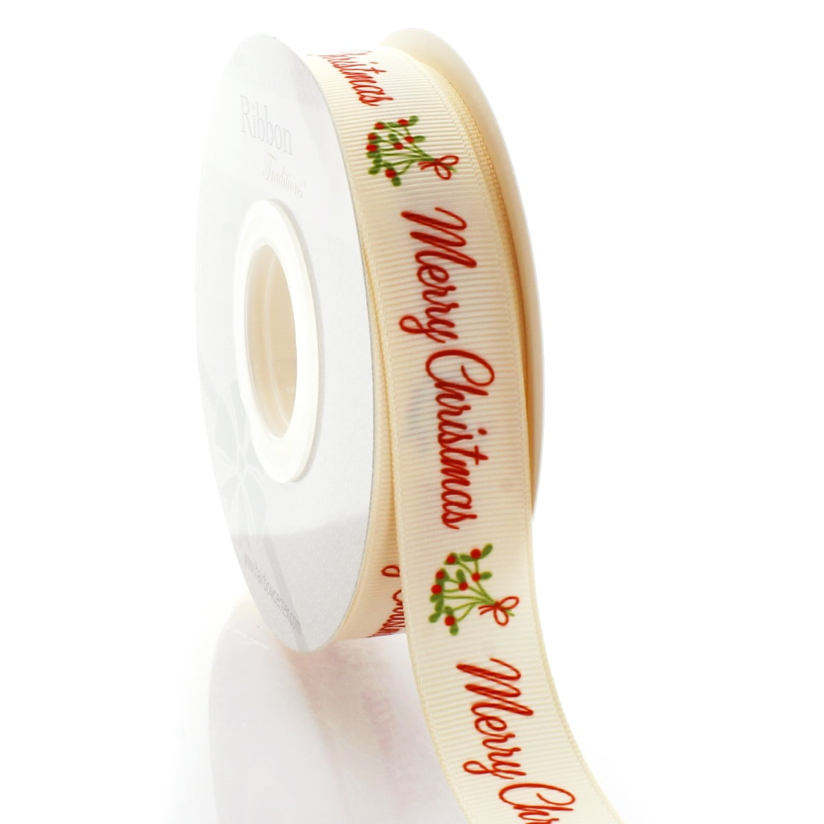 7/8" Merry Christmas Greenery Sprigs Grosgrain Ribbon 25 Yard - Walmart ...