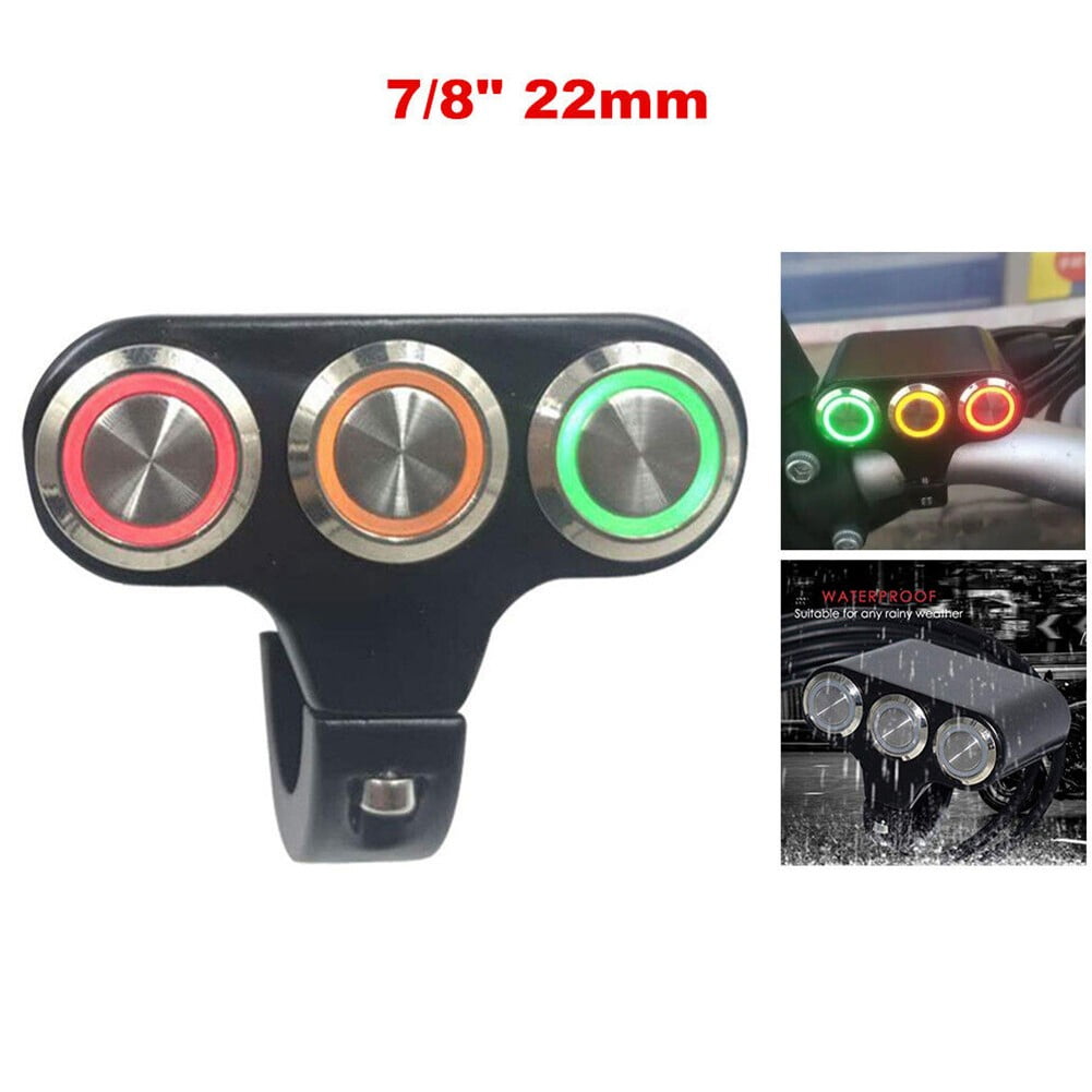 7/8" Motorcycle Handlebar Mount Switches Headlight Fog Light Switch 3 ...