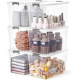7.8 QT 6 Pack Small Storage Bins Plastic Storage Container Stackable ...