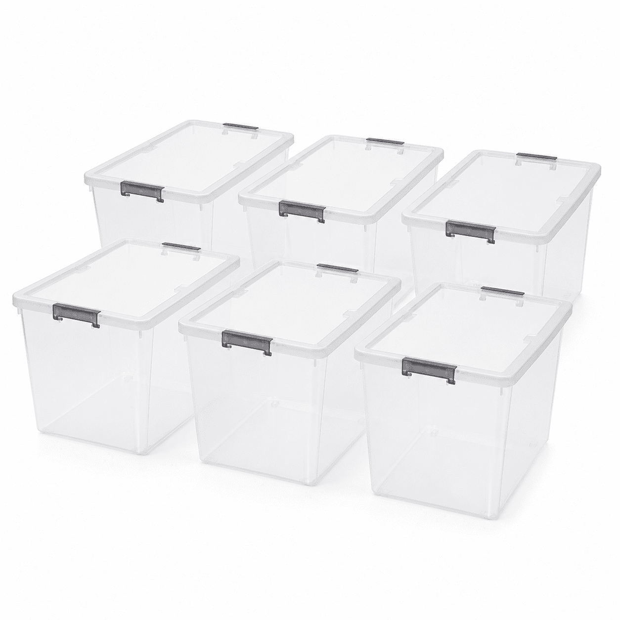 7.8 QT 6 Pack Small Storage Bins Plastic Storage Container Stackable ...