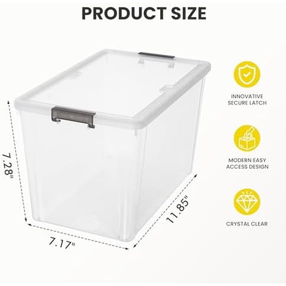 7.8 QT 6 Pack Small Storage Bins Plastic Storage Container Stackable ...