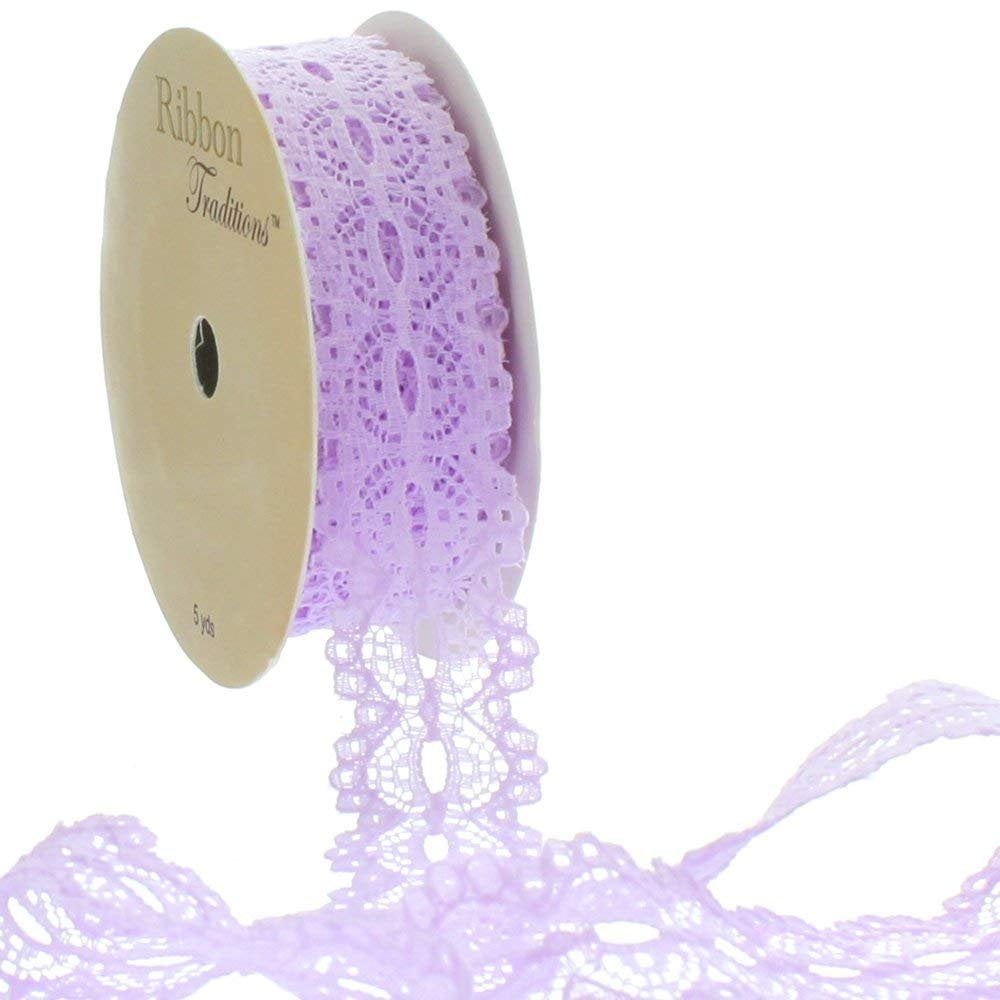 7/8" Ribbon Hole Lace Trim Light Lavender 5 Yards 5 yards Light ...