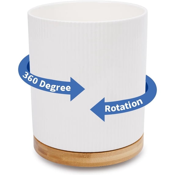 7.8" Rotating Ceramic Utensil Holder, 360° Spinning Countertop ...