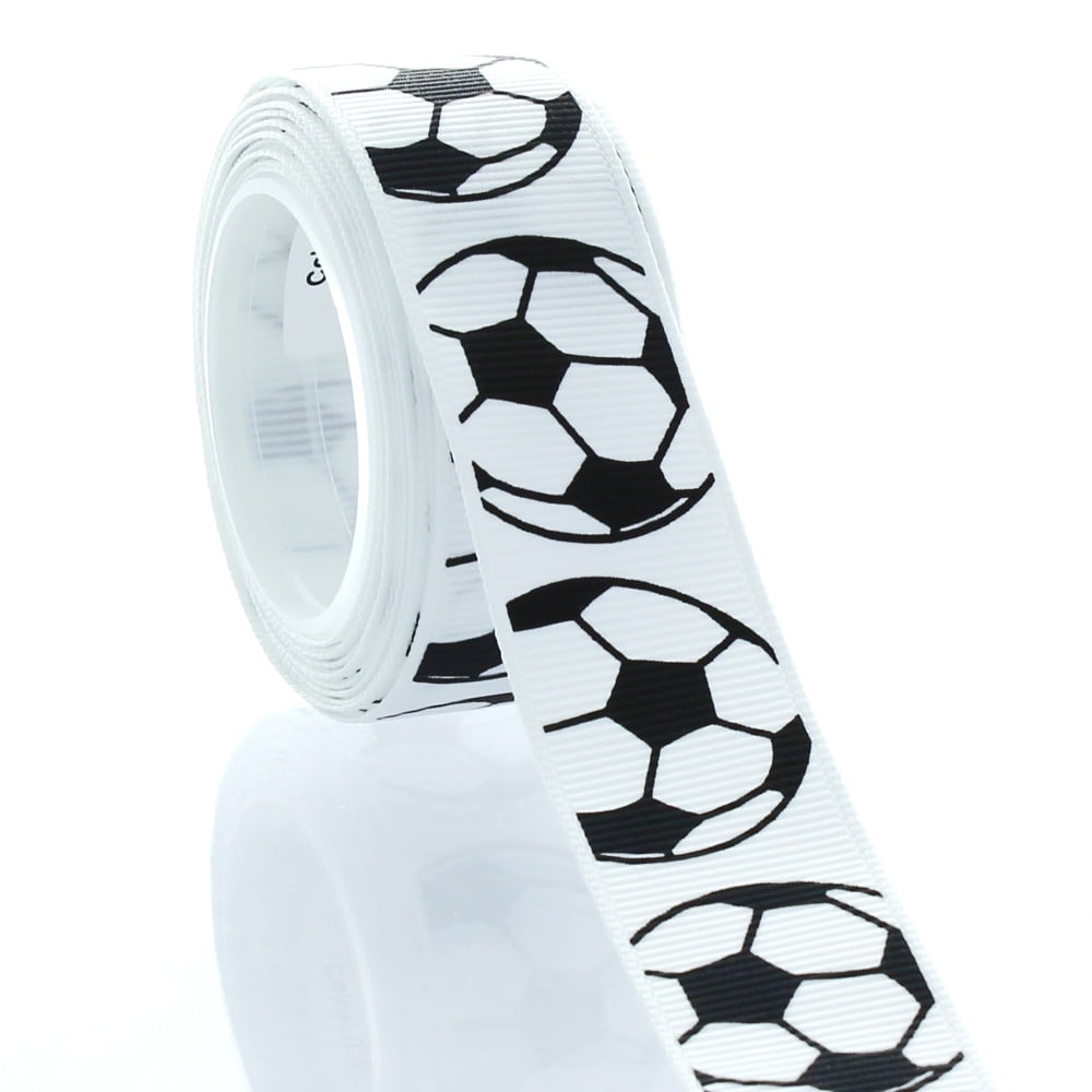 7/8" Soccer Ball Grosgrain Ribbon 5 Yard - Walmart.com