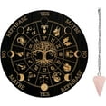 7.8" Witch Pendulum Board Wooden Dowsing Planchette with Rose Quartz ...