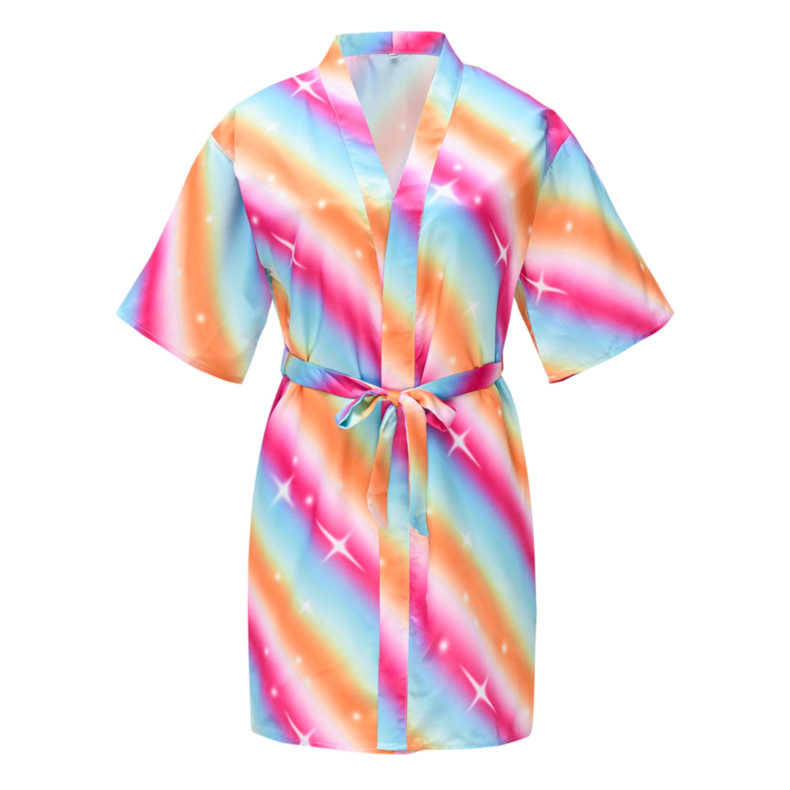 7-8 Years Big Little Girls' Summer Bathrobe Sleepwear Children Baby Kid ...