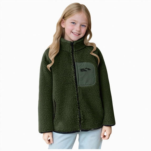 7-8 Years Child Toddler Jacket Fall Winter Thickened Fleece Lined Warm ...