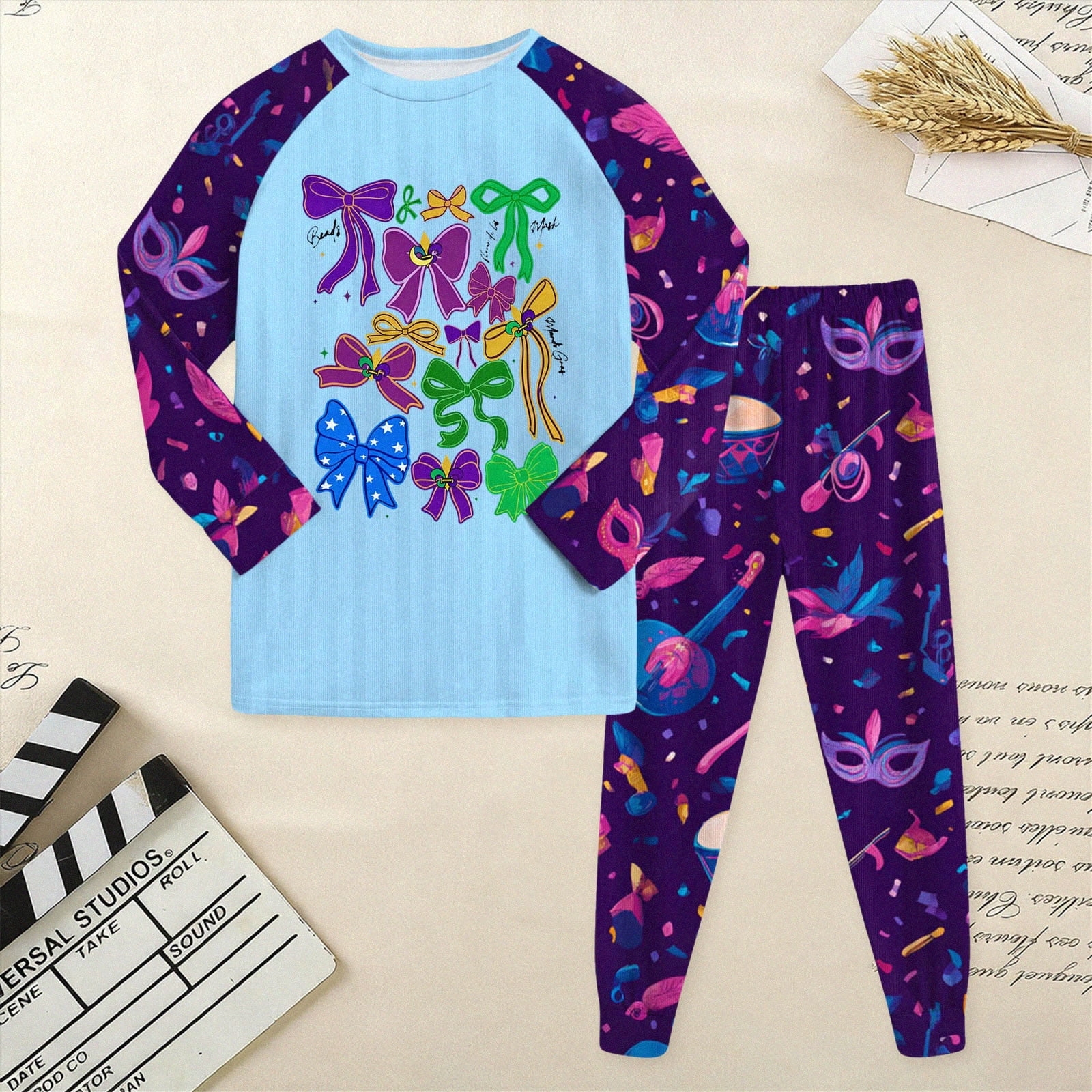 7-8 Years Girls Long Sleeve Pajama Set Toddler Baby Boy Clothes Infant ...