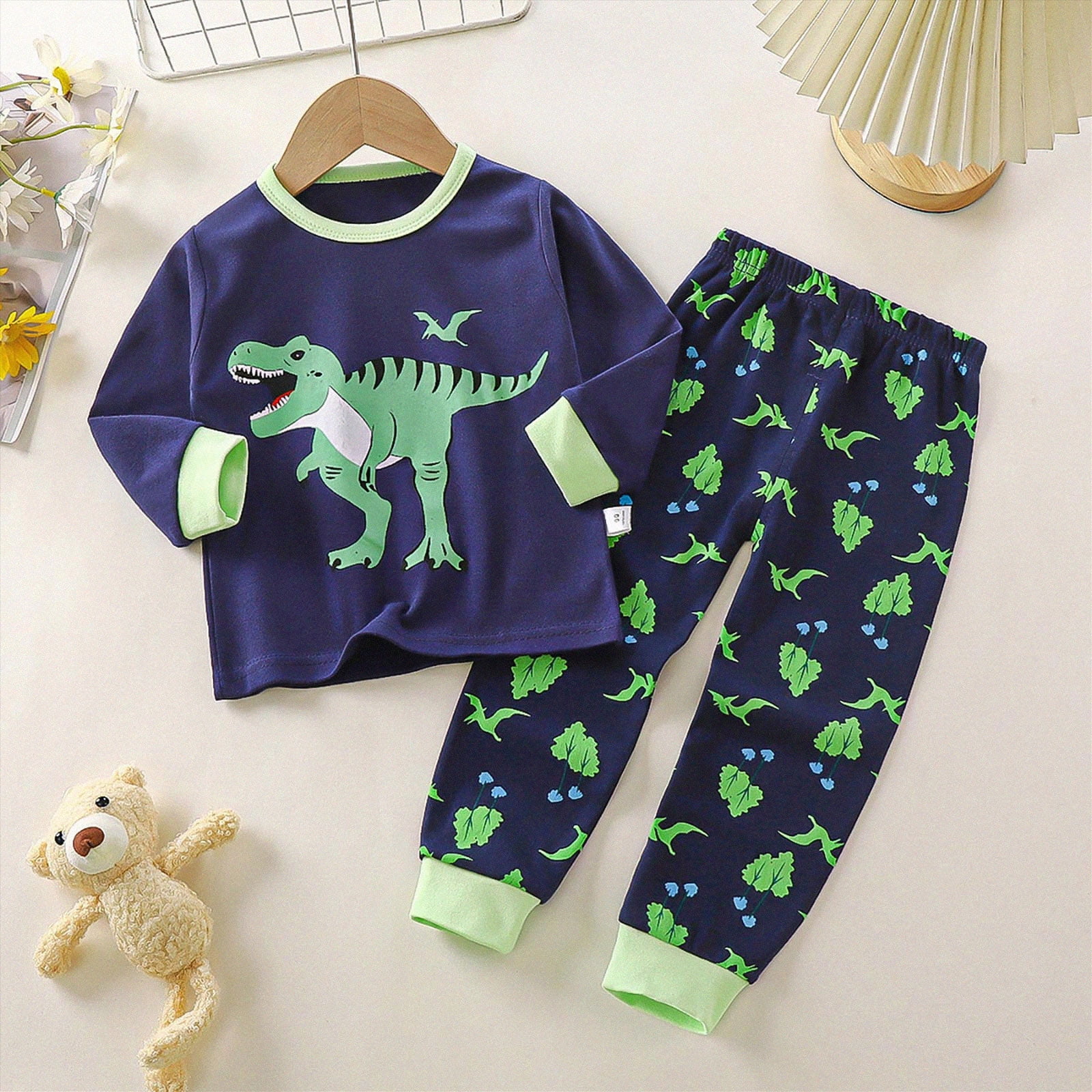 7-8 Years Girls Long Sleeve Pajama Set Toddler Baby Girl Fall Winter ...